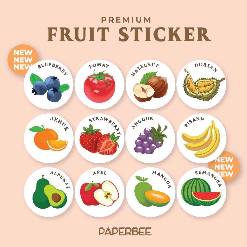 Jual [GLOS] STIKER BUAH / JUS / JUICE / PUDDING / PUDING / PUDOT ...