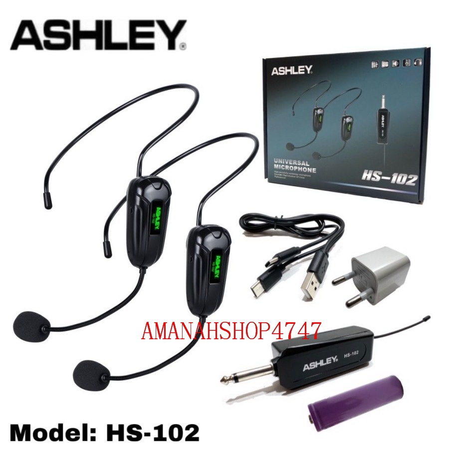 Jual MIC WIRELESS ASHLEY HS-102 MIC BANDO HS102 ASHLEY HS 120 ORIGINAL ...