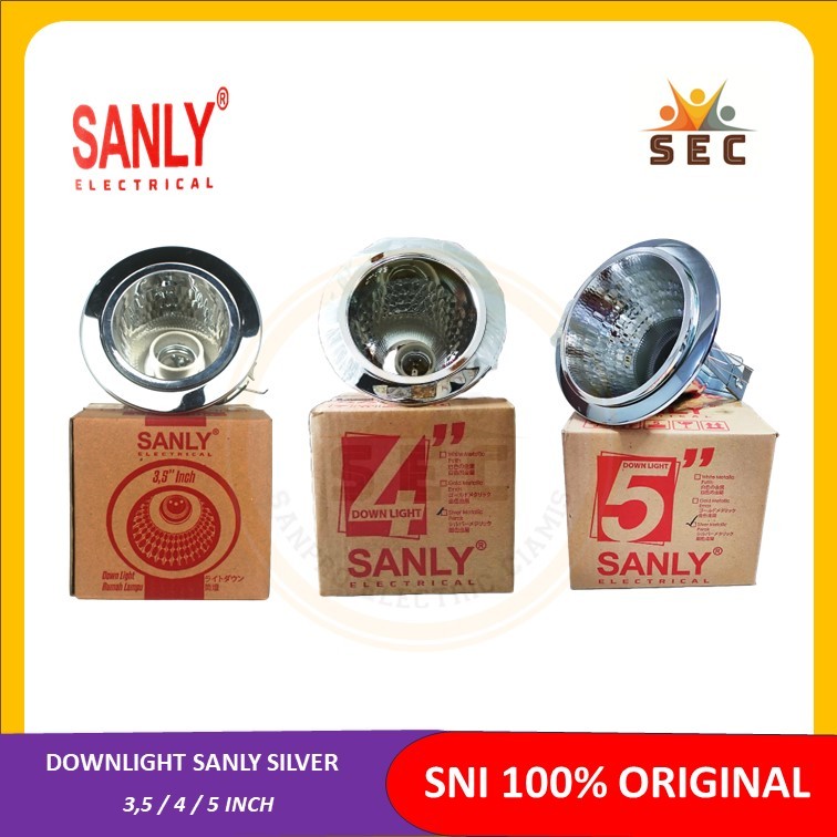 Jual DOWNLIGHT RUMAH LAMPU SANLY 3,5 INCH 4 INCH 5 INCH FITTING PLAFON ...
