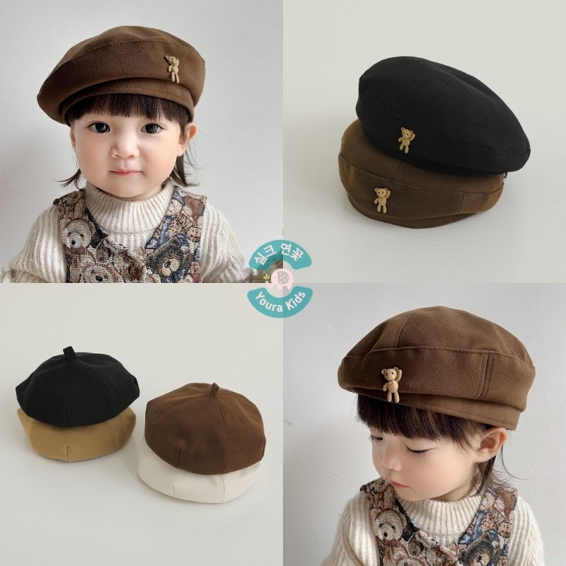 Jual 3-12 thn | Topi Beret Anak-BEAR DOLL-Unisex-Korean Model | Shopee ...