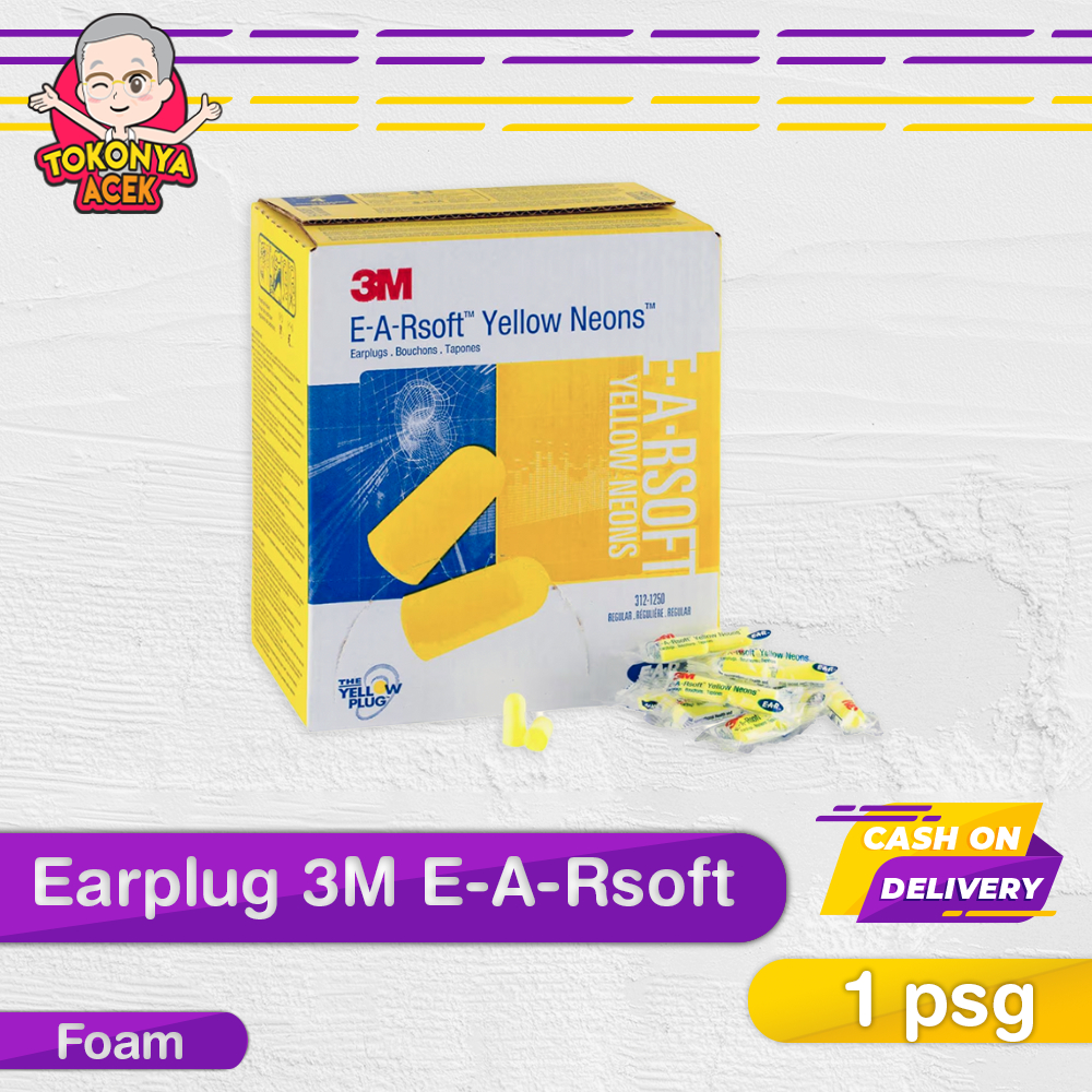 Jual Earplug 3M Yellow E-A-Rsoft Neon Penyumbat Telinga Perpasang ...