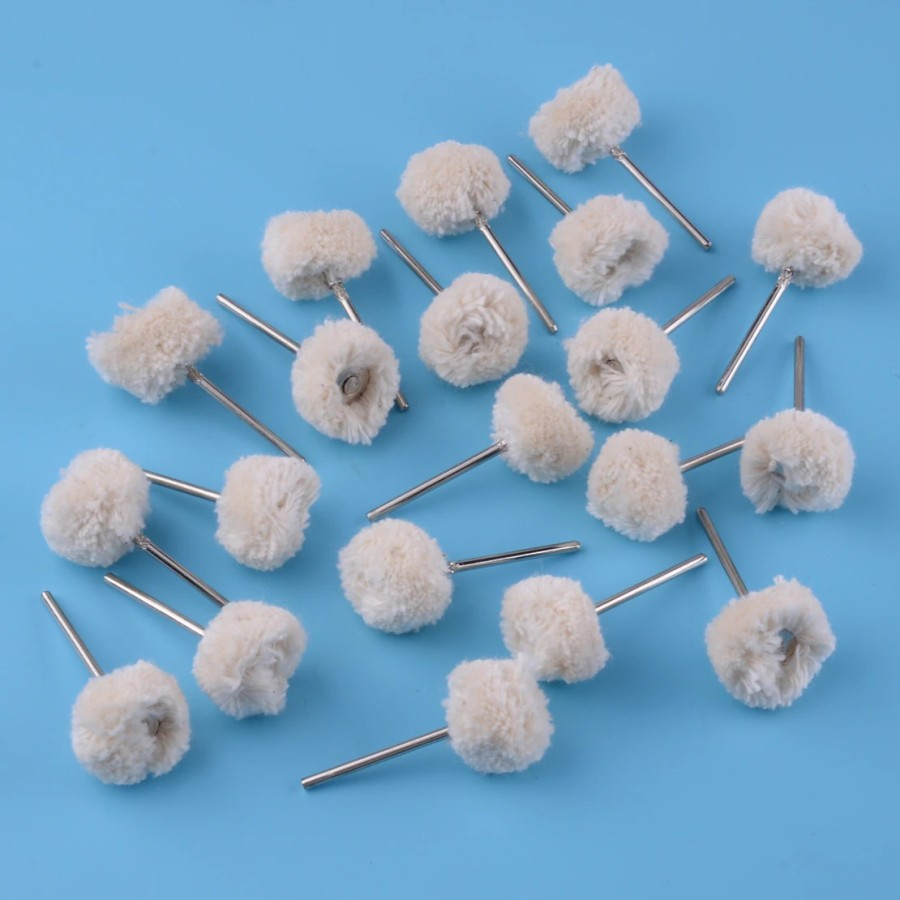 Jual Dental bur polishing wheel wool lowspeed straight poles / Brush ...