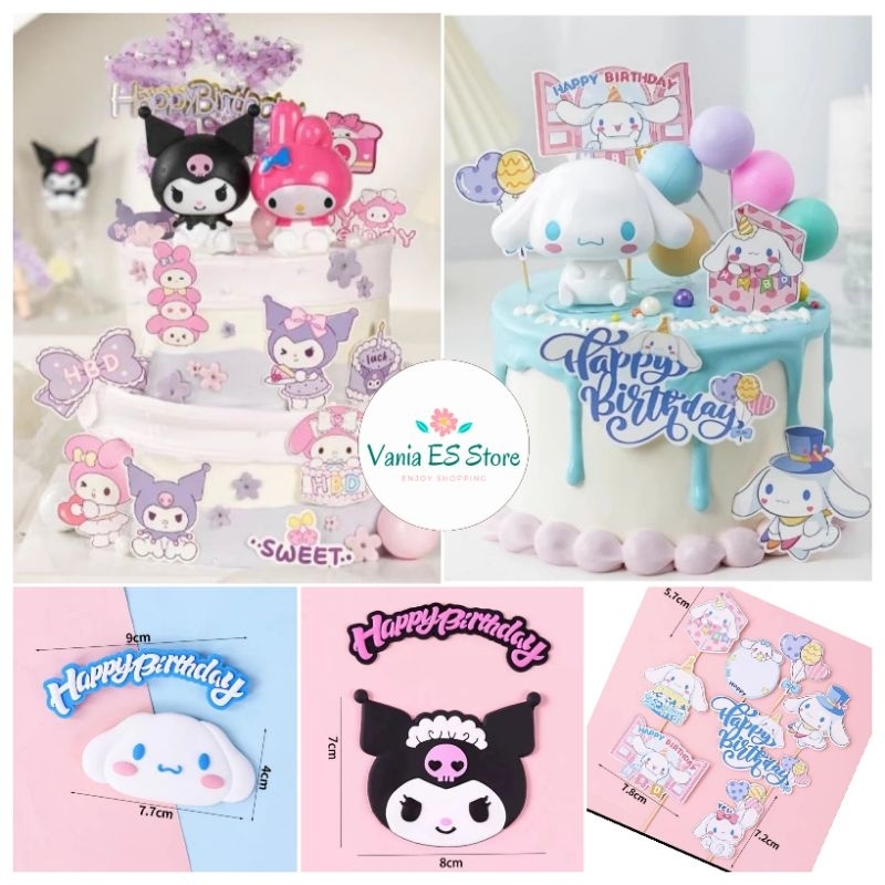 Jual Topper Cake Sanrio / Hiasan Kue Tema Kuromi / Cinamoroll / Melody ...
