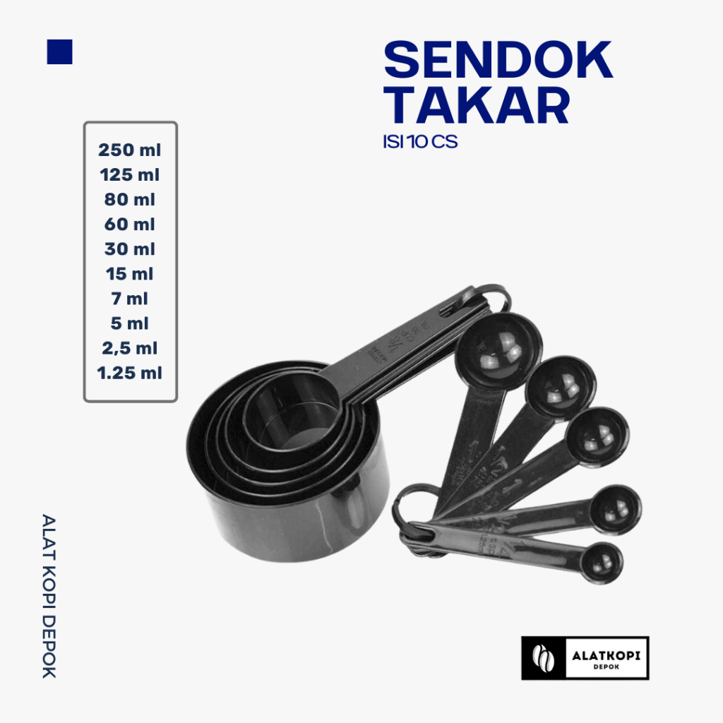 Jual Sendok Takar Set 10 in 1 Measuring Spoons Berbagai Ukuran 1,25 ml ...