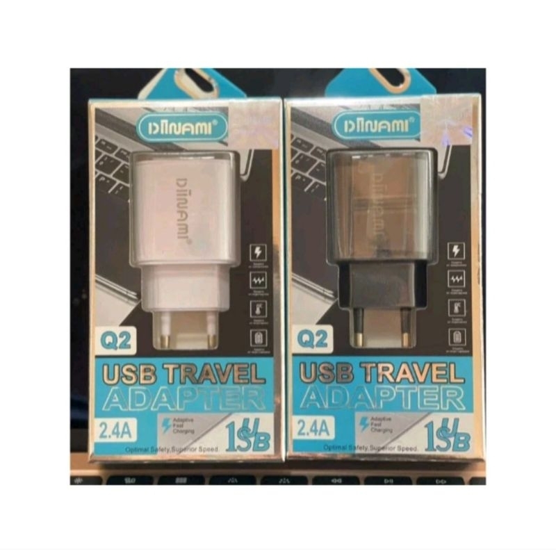 Jual BATOK CASAN USB TRAVEL ADAPTOR/BATOK CHARGER DIINAMI Q2 2.4A SUPER ...