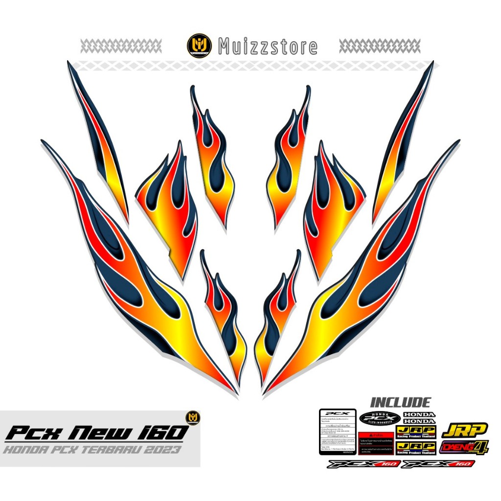 Jual STRIPING PCX NEW 160 MOTIF 1 / EDISI API / ALL-NEW / STIKER PCX160 ...