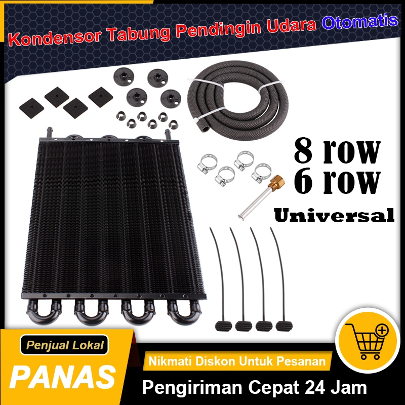 Jual 8 Baris Aluminum Universal Oil Cooler Kit Oil Radiator Car Auto ...