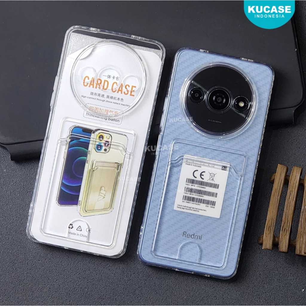 Jual Case Bening Card Slot Foto / Kartu Casing Wallet TPU Clear Redmi A3 Redmi Note 13 4G Redmi ...