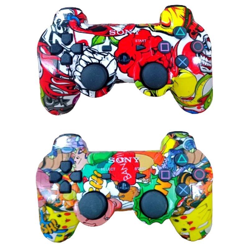Jual STIK PS3 JOYSTICK WIRELESS WARNA MOTIF | Shopee Indonesia