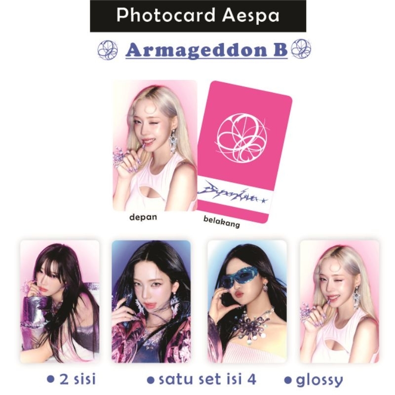 Jual Photocard Aespa 2 sisi Armageddon Drama Spicy set / kartu foto aespa | Shopee Indonesia