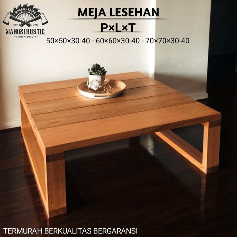 Jual meja kayu minimalis coffee table top table meja lesehan size M ...