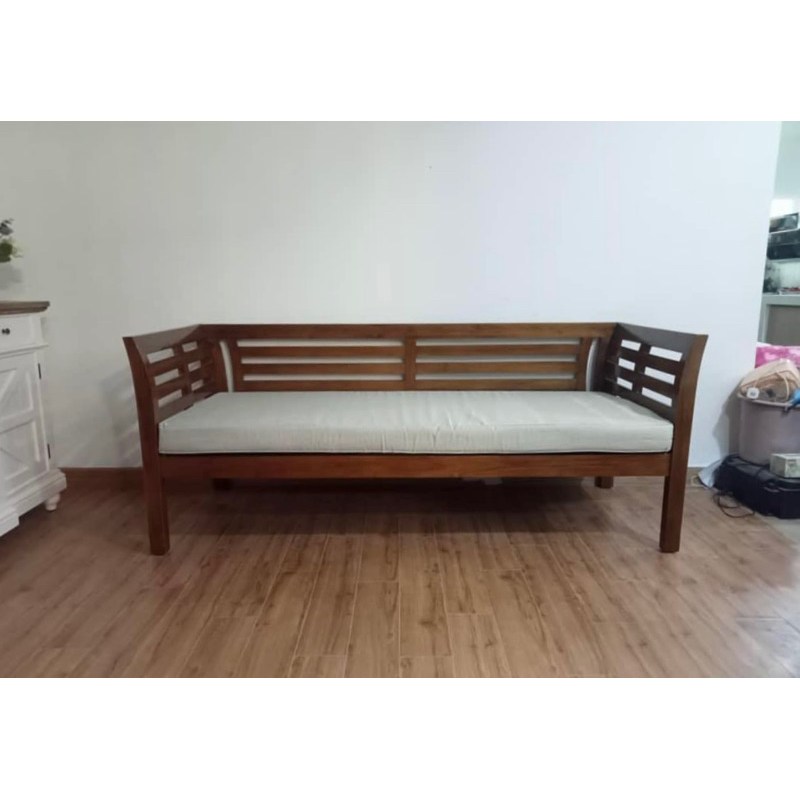 Jual bangku bale minimalis Jati lengkung Busa ( kursi jati, bench jati ...