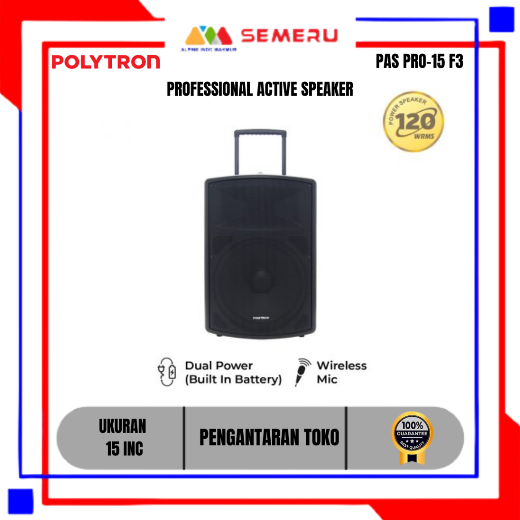 Jual POLYTRON PROFESSIONAL ACTIVE SPEAKER PAS PRO-15 F3 DAN PAS PRO-12 ...
