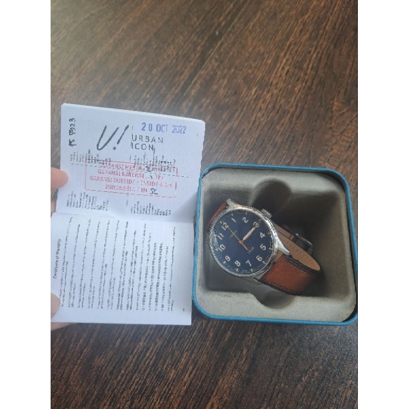 Jual Original FS5923 Men Blue Dial Brown Leather Watch Jam Tangan Pria ...