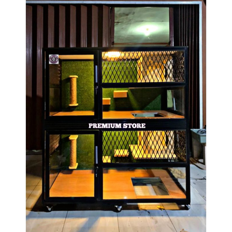 Jual Kandang kucing 2 tingkat alumunium kandang kucing besar kamdang ...