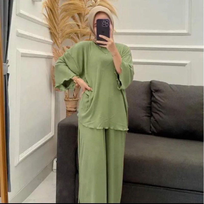 Jual SET KNIT RIB PREMIUM/SETELAN WANITA KNIT/SETCEL WANITA/Loren one ...