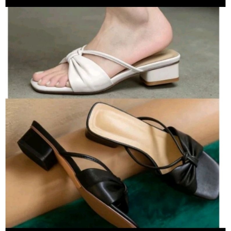 Jual Sandal Wanita Hak Tahu 3cm Mpuk SA95 Sendal Heels Motif Kupu Kupu ...