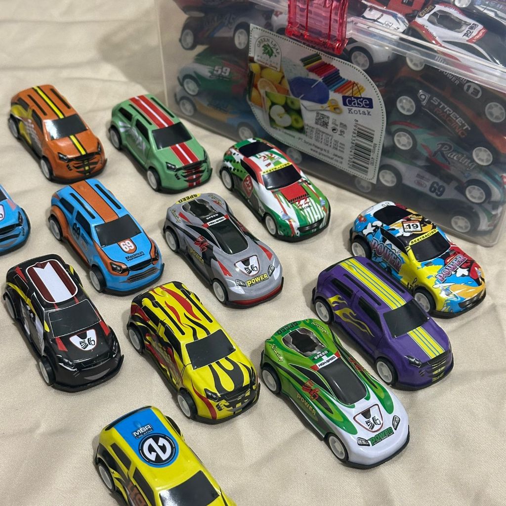 Jual 40pcs + Box - Mobil mini mainan anak anak pullback tarik mundur ...
