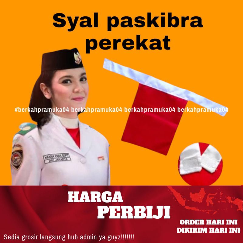 Jual Scraft Paskibra / Syal Paskibra Kotak Merah Putih / Syal Upacara ...