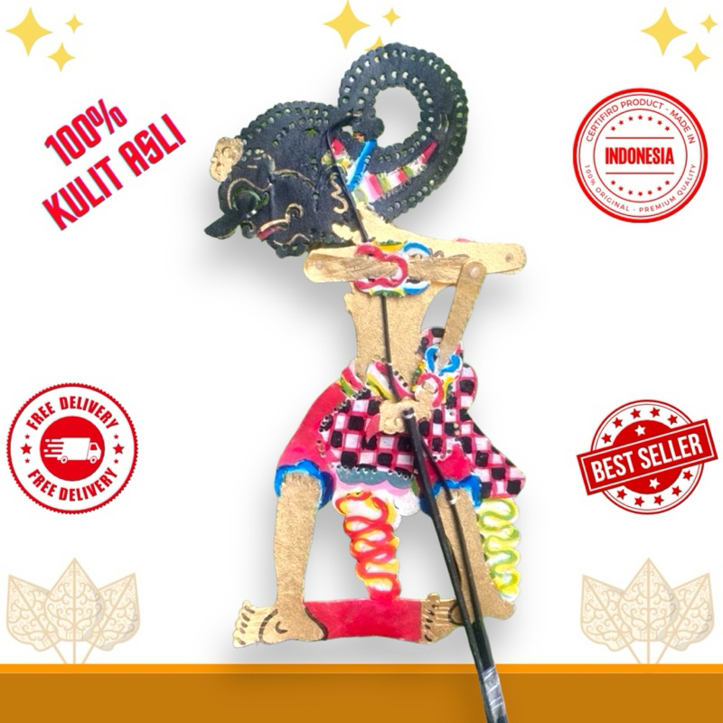 Jual Wayang Kulit Sapi Asli BIMA WERKUDARA BRATASENA Mini 30 cm ...