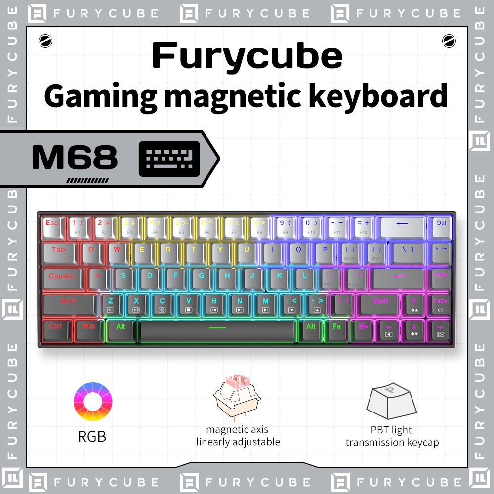Jual FURYCUBE M68 Magnetic Switch Keyboard Hall Effect Switch 65% ...
