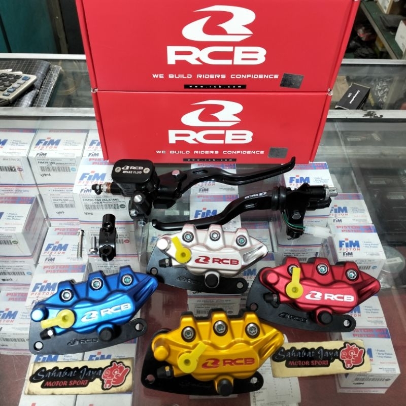 Jual Paket RCB Kaliper Depan RCB 2 Piston Master Rem Kanan RCB E-3 Kotak 12,7MM 14MM Handle Kiri ...