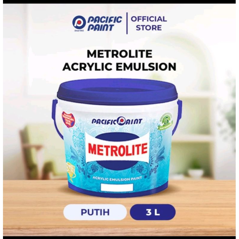 Jual Metrolite 5kg putih 000 cat tembok putih 3 liter | Shopee Indonesia
