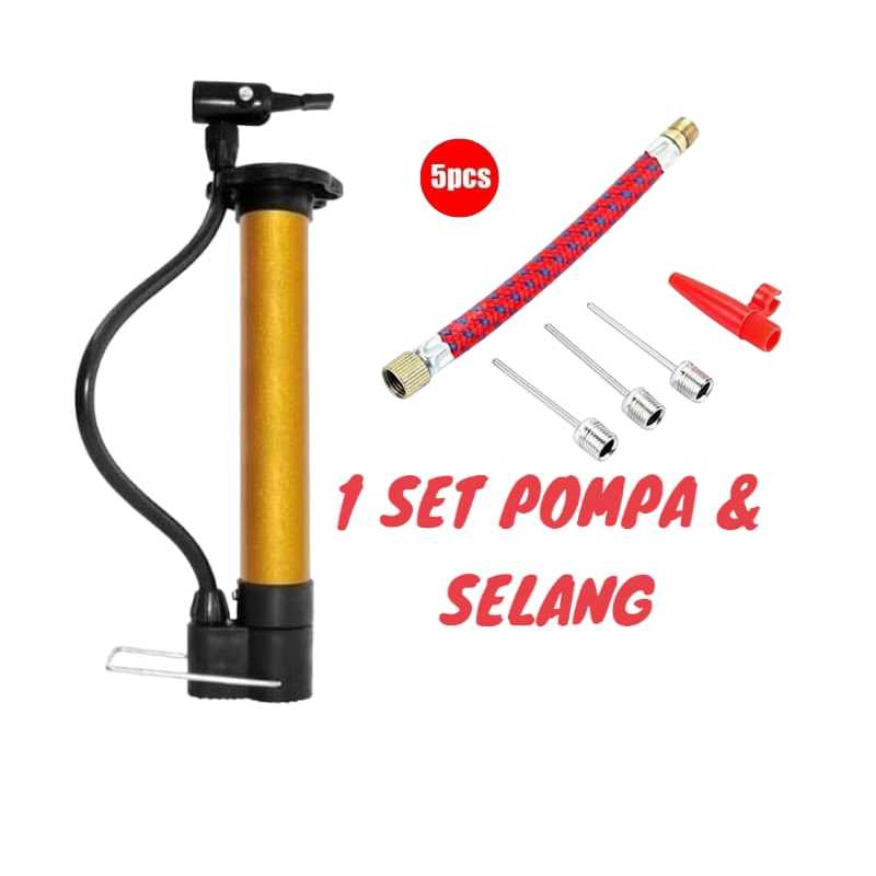 Jual Pompa Angin Mini Portable Set Selang Jarum Pemompa Bola Pompa Ban ...