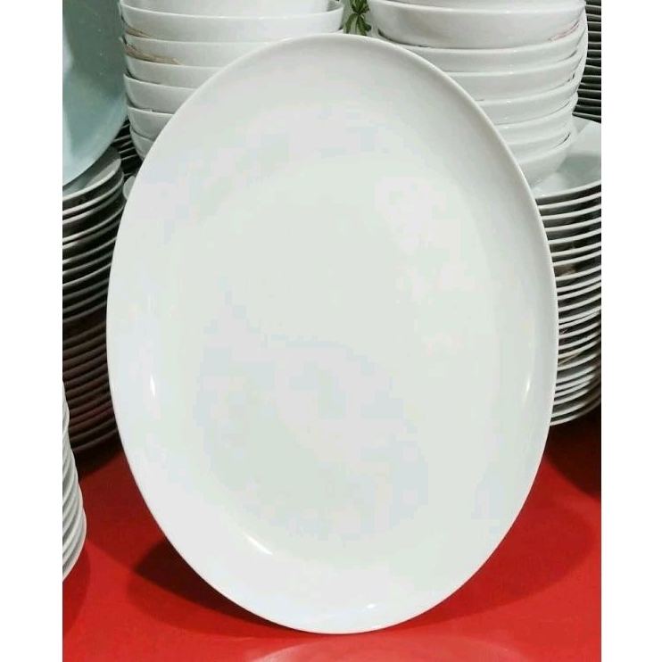 Jual Piring lodor keramik jumbo/ piring saji panjang besar/ piring ...