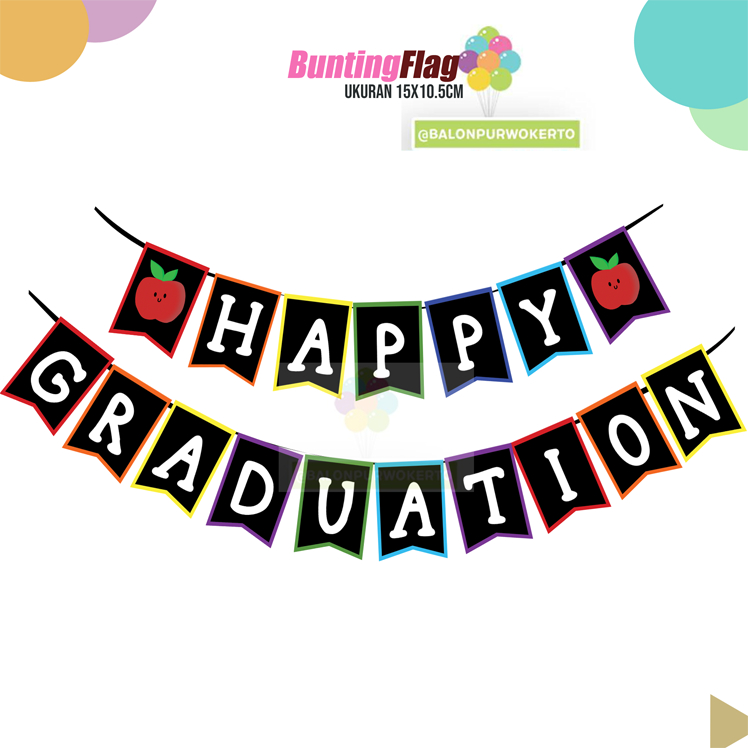 Jual Bunting Flag Happy Graduation| Banner Gantung Happy Graduation ...