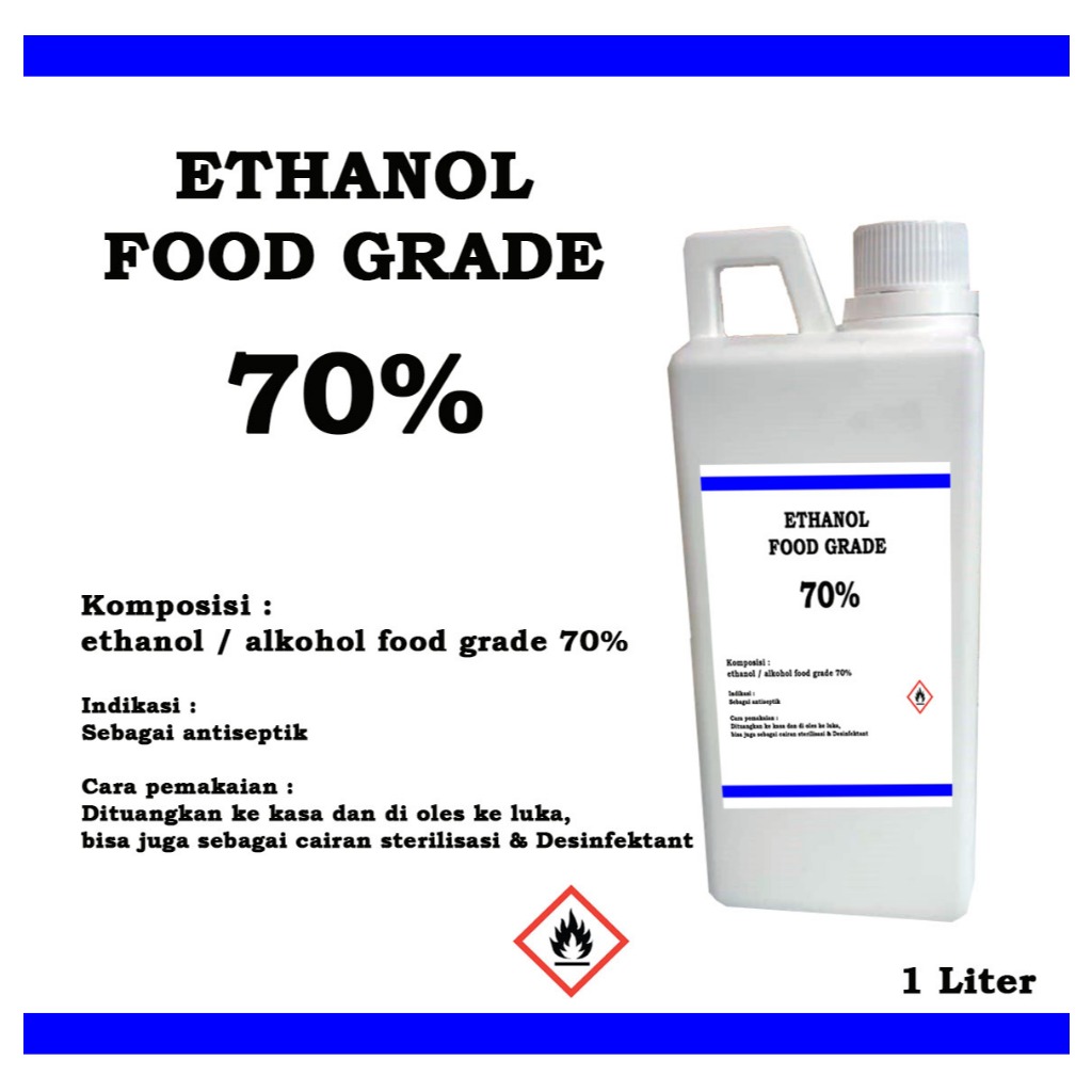 Jual ALKOHOL 70% 1 LITER FOOD GRADE MURNI ETHANOL MEDIS /ALKOHOL FOOD ...