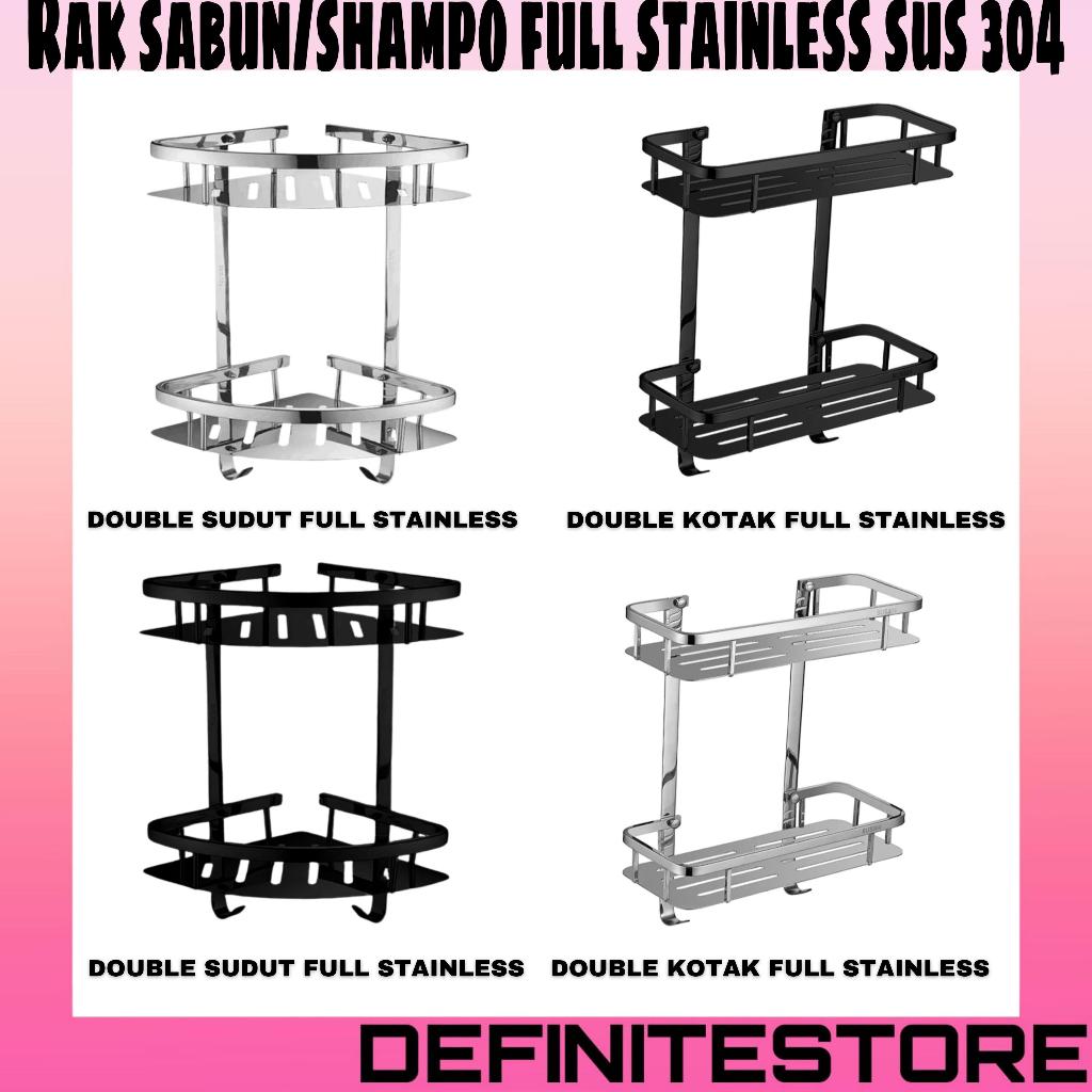 Jual RAK SABUN KAMAR MANDI DAPUR SERBAGUNA MODEL SUDUT HITAM STAINLESS ...