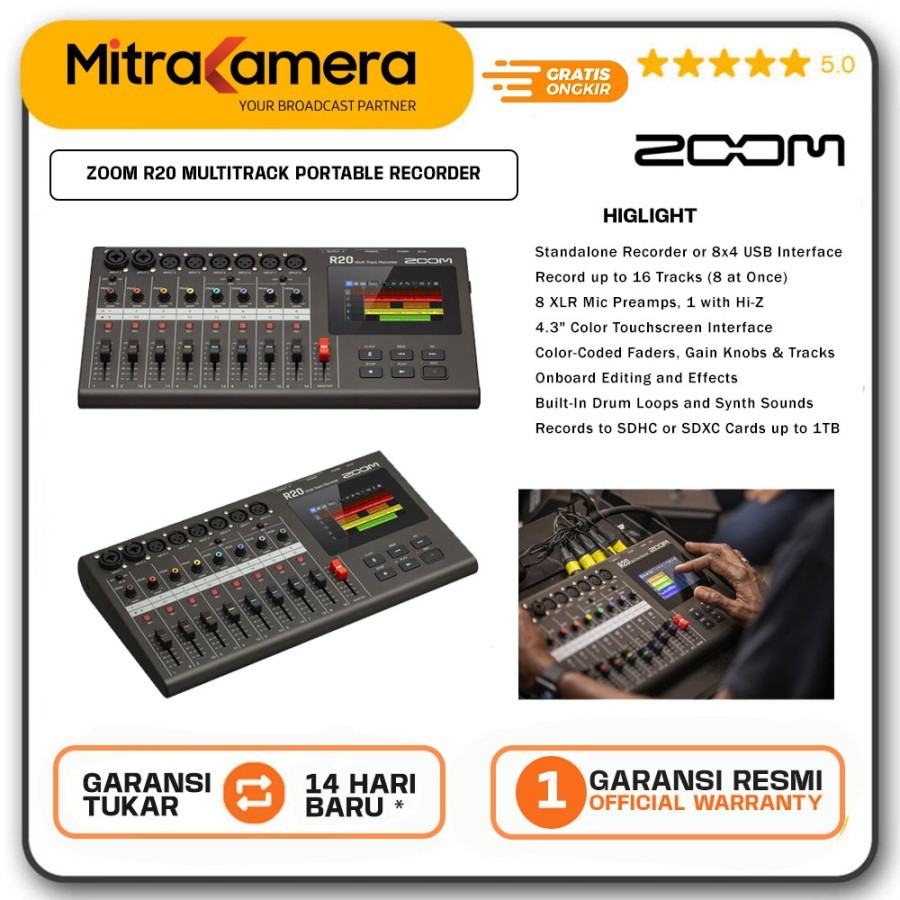 Jual Zoom R20 MultiTrack Portable Multitrack Recorder Sound Mixer ...