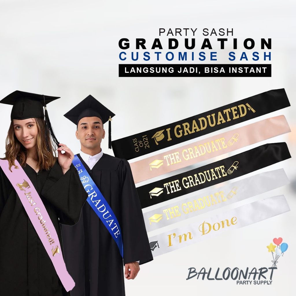 Jual [Langsung Jadi] Graduation Selempang Custom/Sash Personalized ...