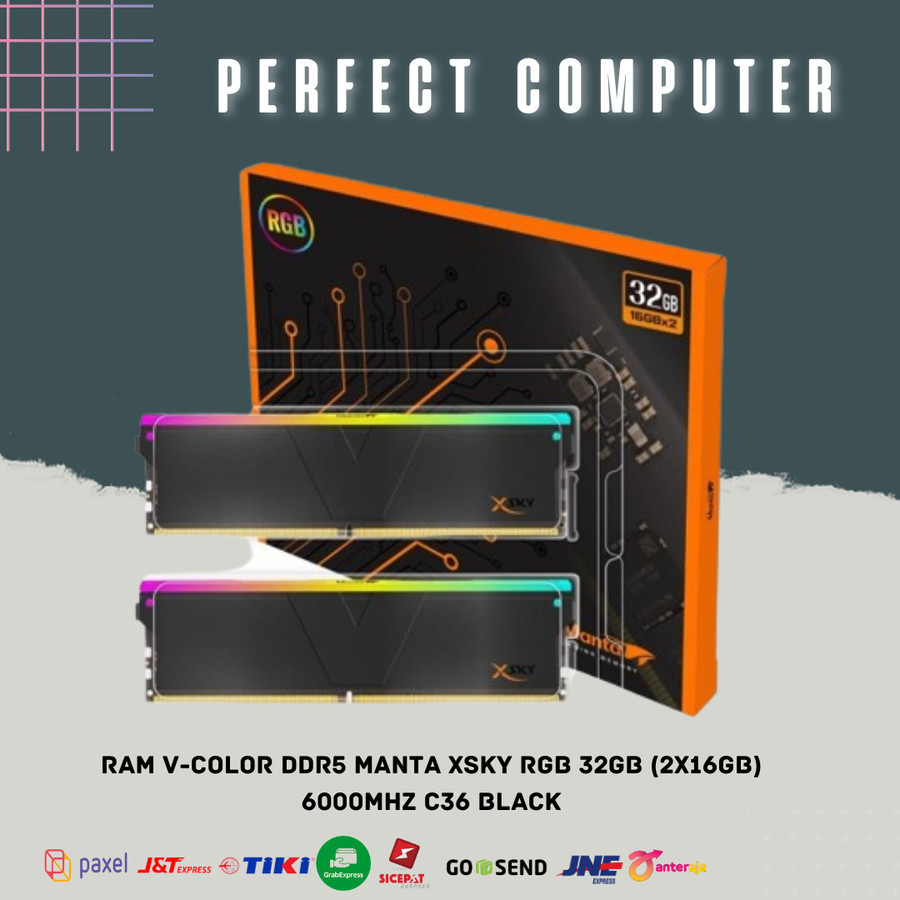 Jual MEMORY V-color DDR5 MANTA XSKY RGB 32GB (2x16GB) 6000MHz C36 BLACK RAM | Shopee Indonesia