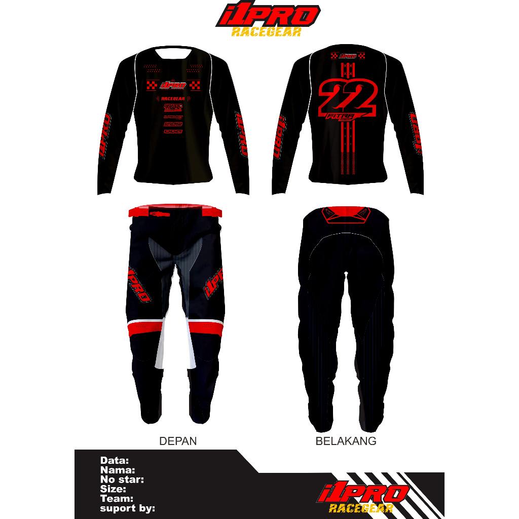 Jual jersey set /jersey cross /adventure baju cross set jersey fox ...