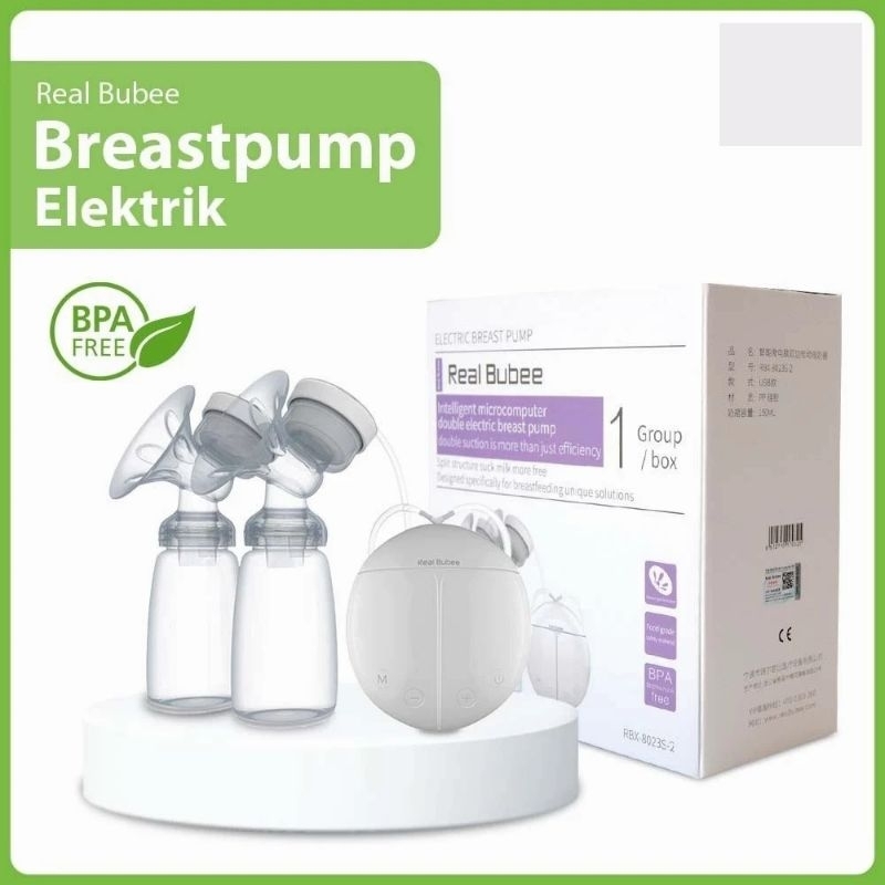 Jual POMPA ASI ELEKTRIK PORTABLE Tanpa Rasa Sakit + 2Botol BREAST PUMP Real Bubee BPA Free ...