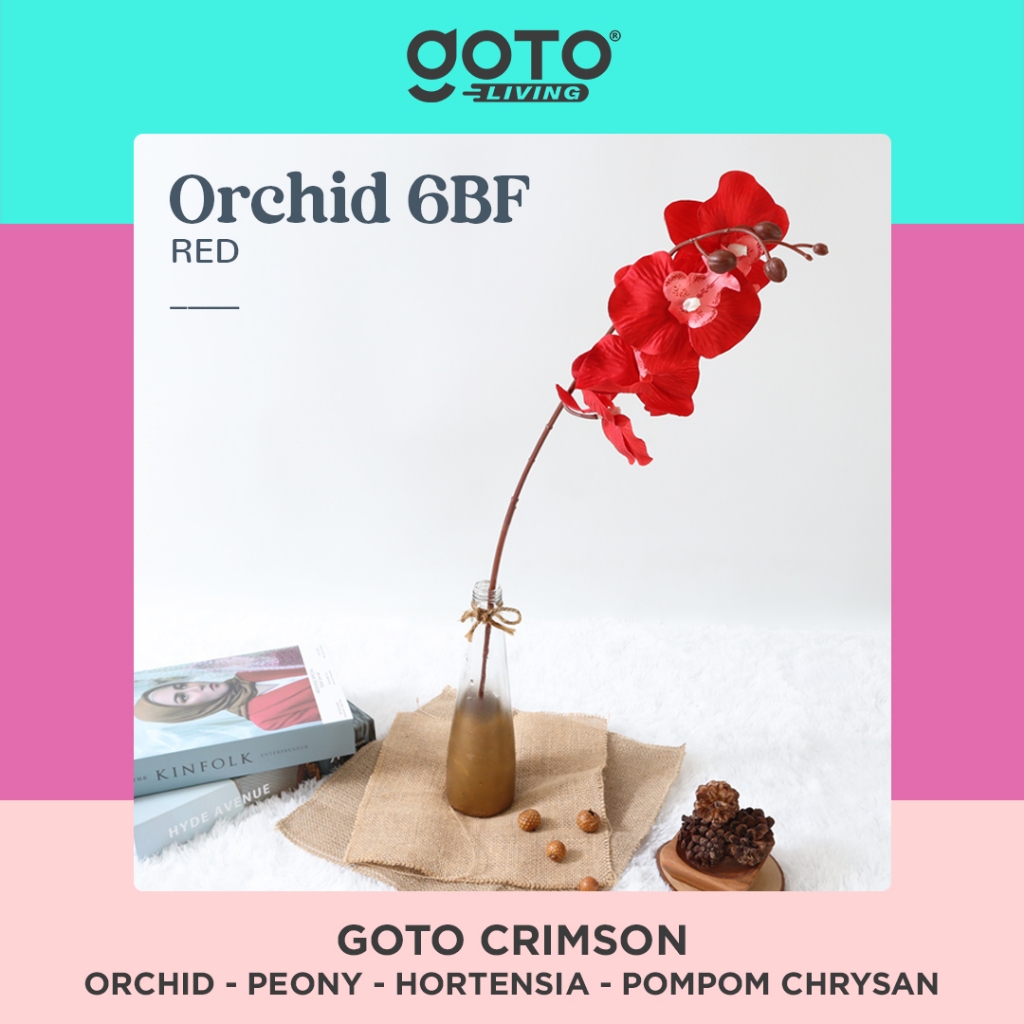Jual Goto Crimson Bunga Hias Mawar Teratai Buket Artificial Flower ...