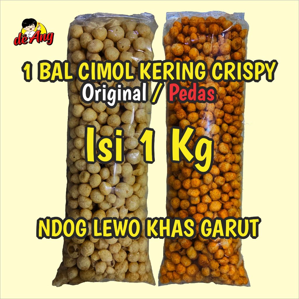 Jual 1 Bal Cimol Kering Crispy Original / Pedas Endog Lewo Khas Garut 1 ...