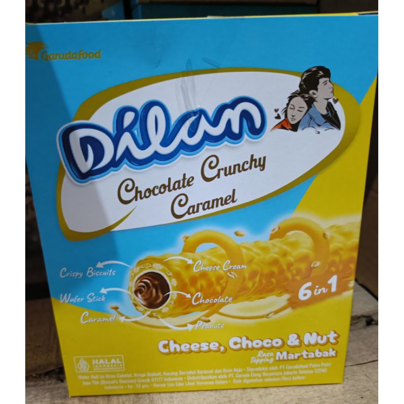 Jual dilan chocolate crunchy caramel sekotak isi 12pcs | Shopee Indonesia