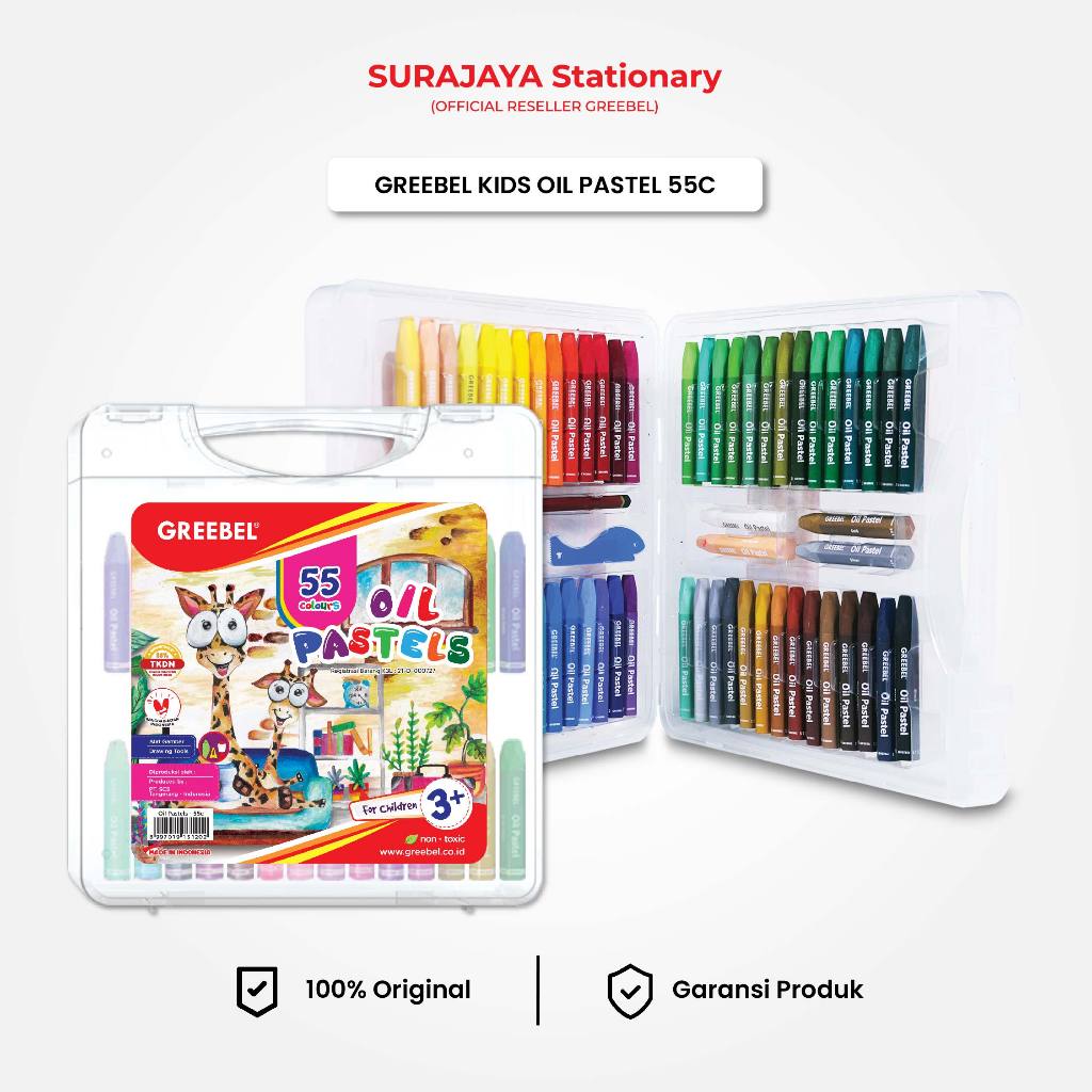 Jual GREEBEL Crayon Krayon 55 Warna / Kids Oil Pastel / Crayon Greebel ...