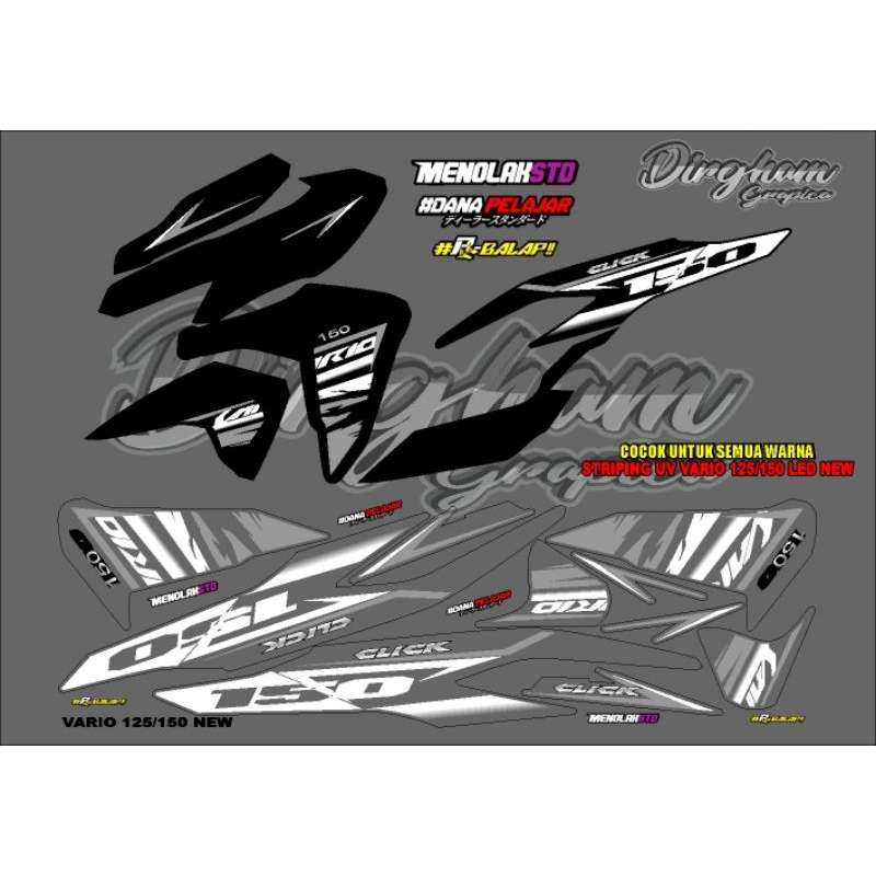 Jual Stiker Striping UV Vario New Led 125 - 150 - Striping UV Transparan Desain Motif Click ...