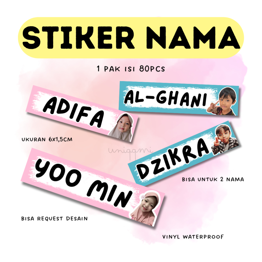 Jual (ISI 120 BISA 2 NAMA) STIKER NAMA/LABEL NAMA/STIKER NAMA ANAK ...