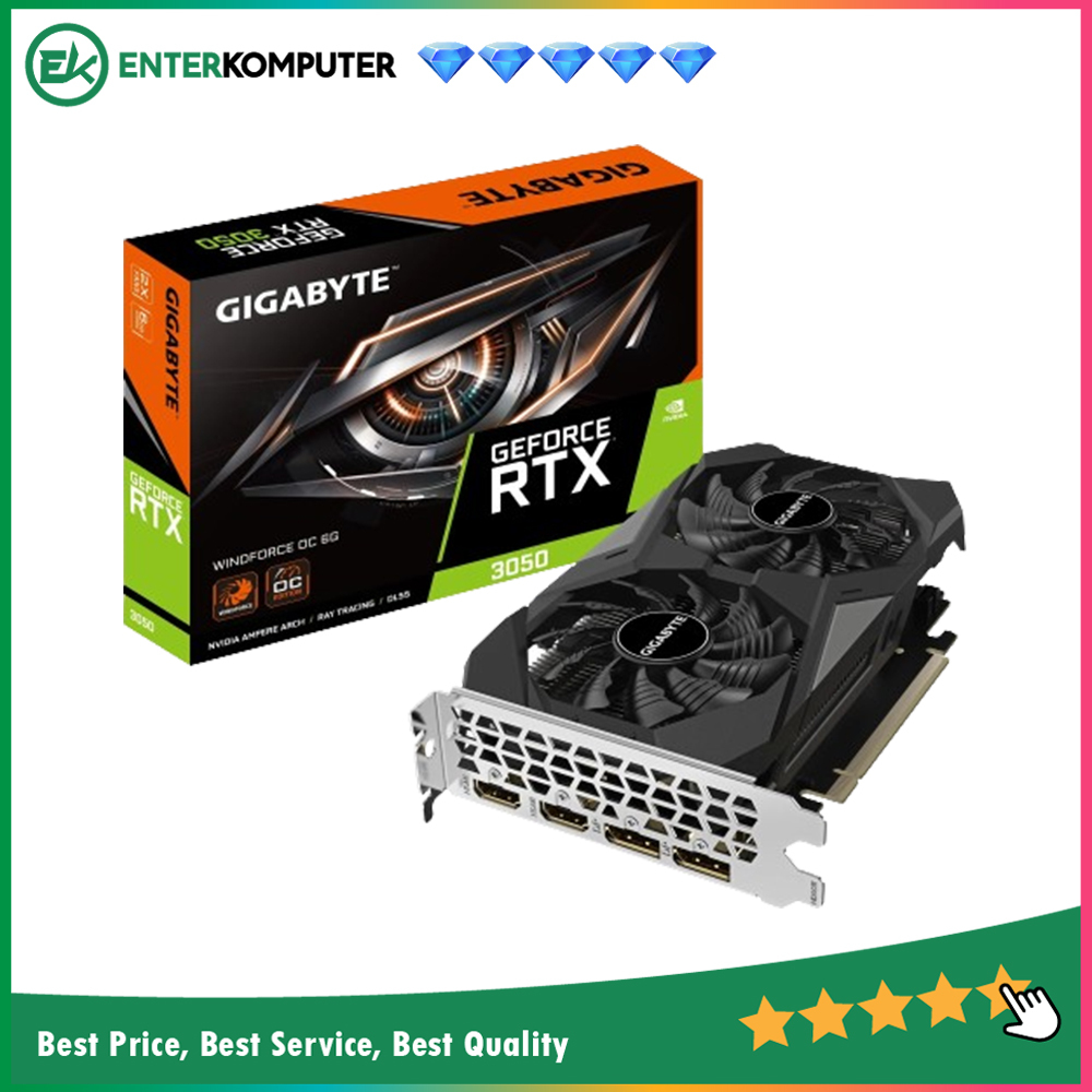 Jual Gigabyte GeForce RTX 3050 6GB GDDR6 Windforce OC - GV-N3050WF2OC-6GD | Shopee Indonesia