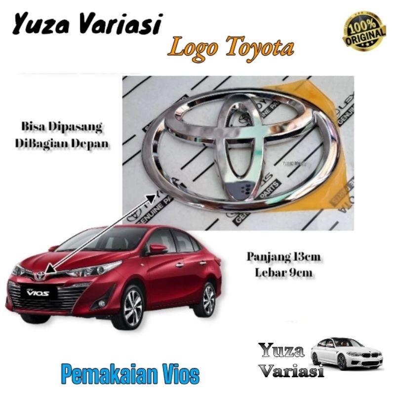 Jual Logo Grill Depan Toyota Vios Original/Emblem Logo Bagasi Belakang ...
