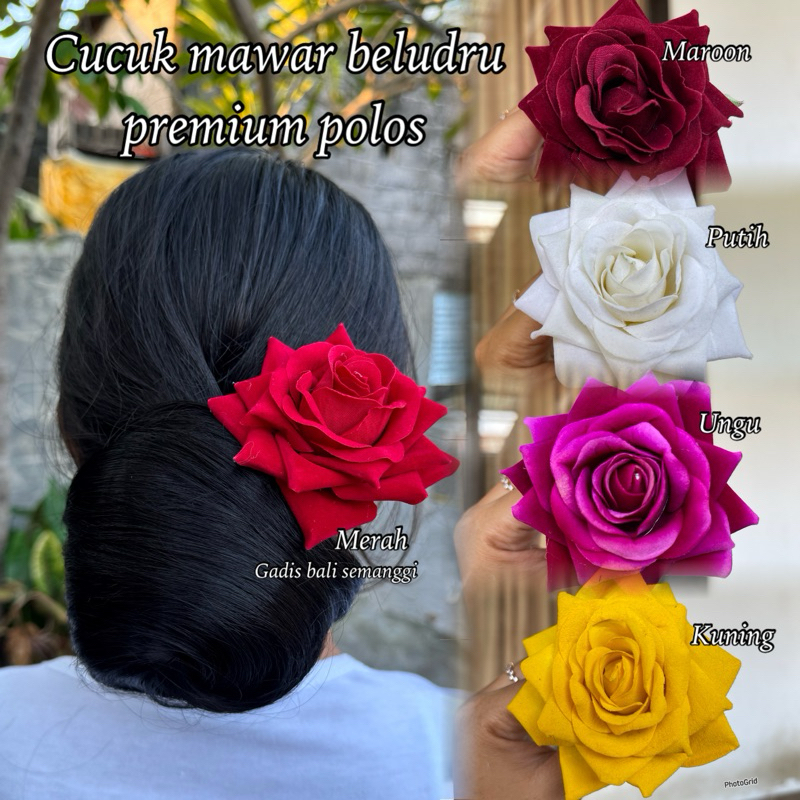 Jual Bunga Tusuk Mawar Beludru Polos Premium / Bunga Tusuk / Bunga ...
