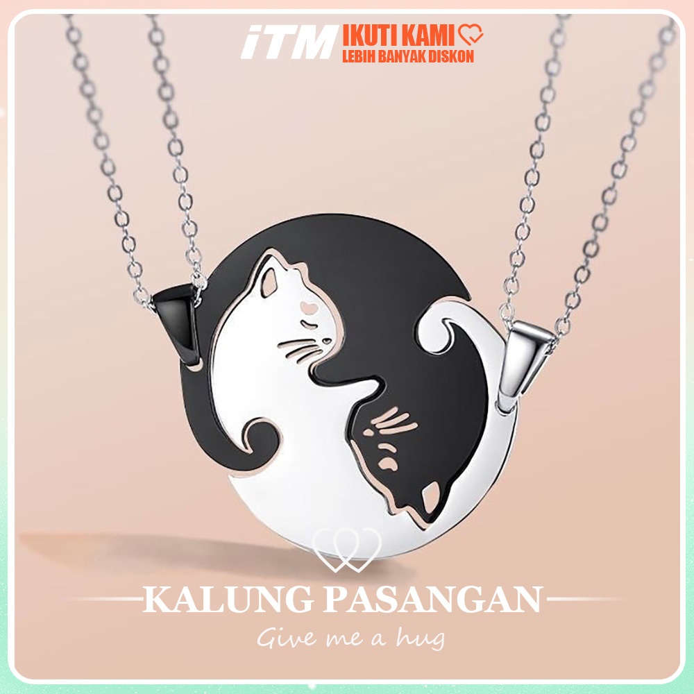Jual iTM Kalung couple kombinasi kucing Black and white cat spliced ...