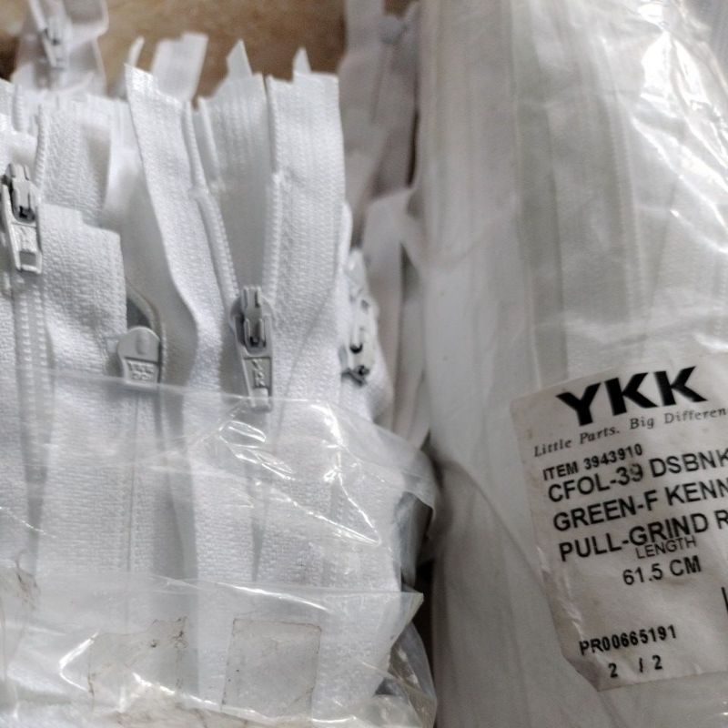 Jual Resleting/ zipper kamisol putih no3 ykk pjg 60.61cm | Shopee Indonesia