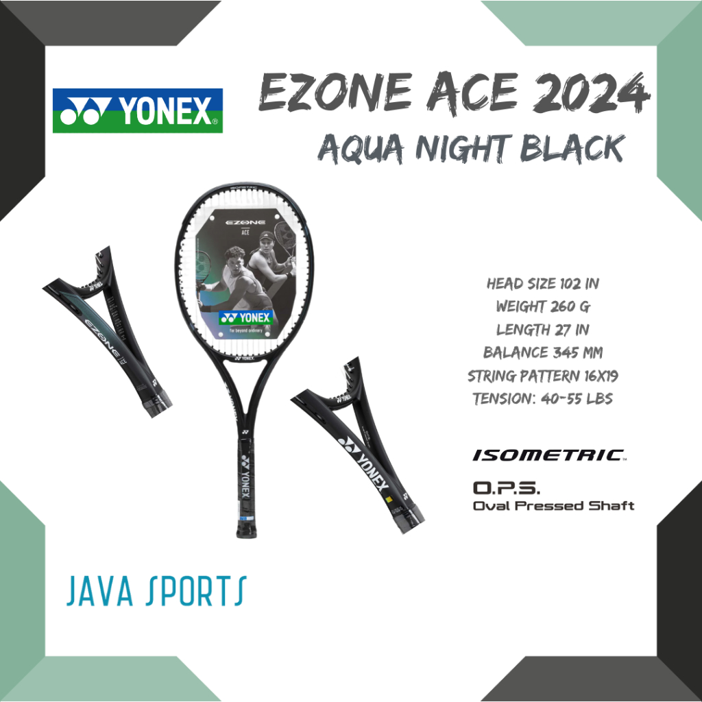 Jual Raket Tenis Yonex Ezone Ace Aqua Night Black Original 2024 Tennis Racket Pemula | 102 in² ...