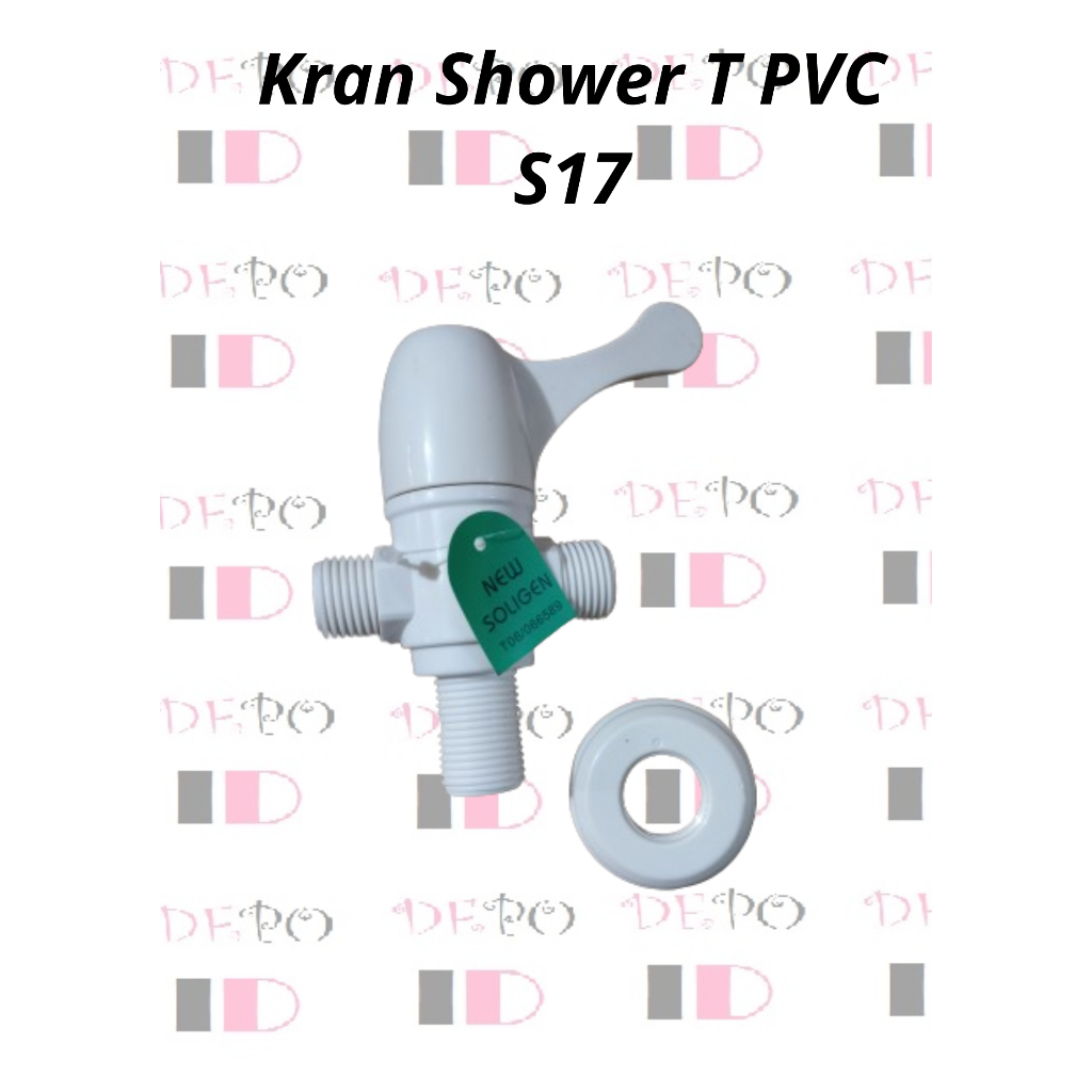 Jual Kran Showet T PVC S17 Soligen/Stop Kran Air Plastik PVC Tebal/Kran ...